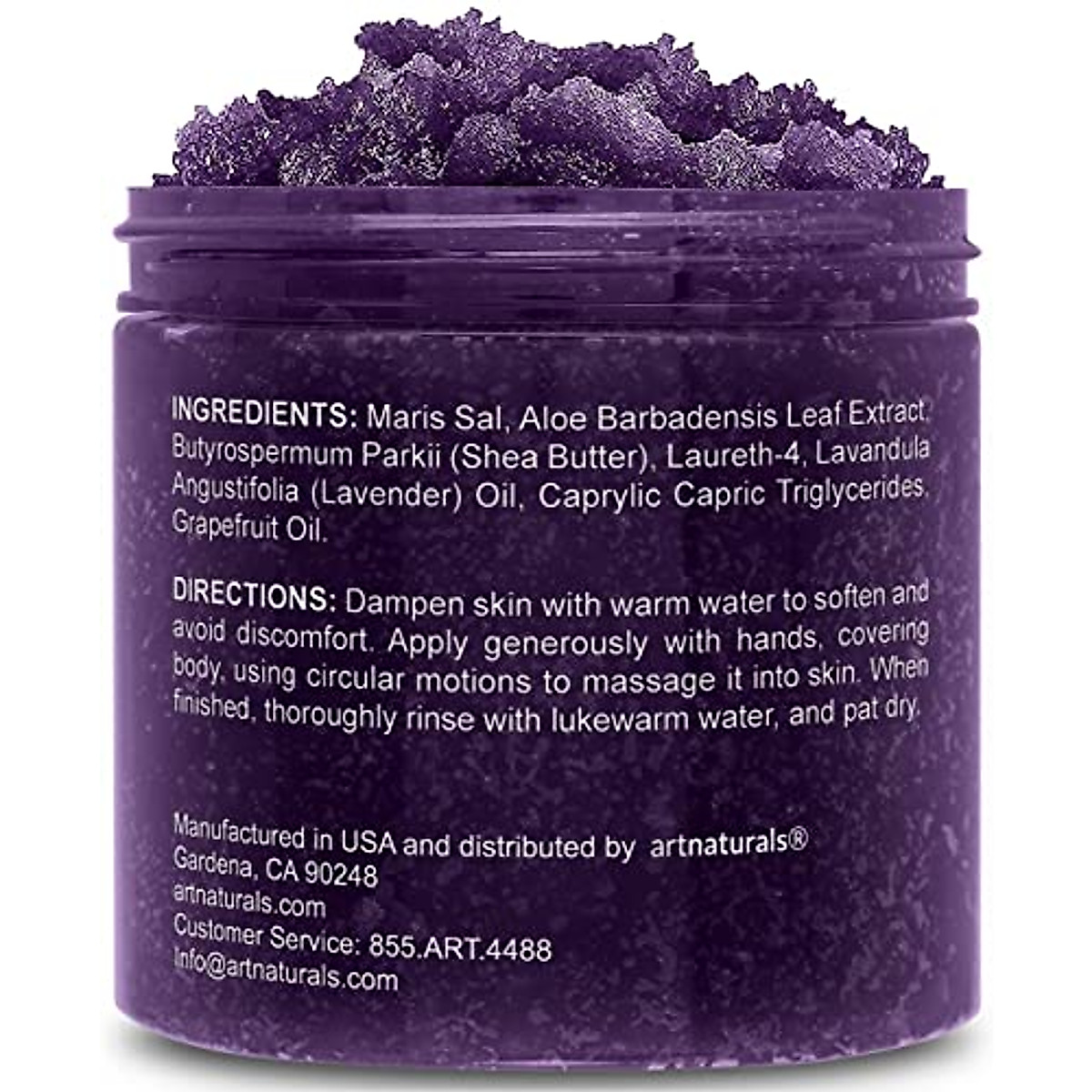 Lavender Oil Body Scrub - Moisturizing Shea Butter, Saffron & Nourishing Body Oils - Exfoliating Salt Scrub For Body & Face -Win Against Aging, Stretch Marks, Cellulite, Acne & Dead Skin Scars- 10 oz