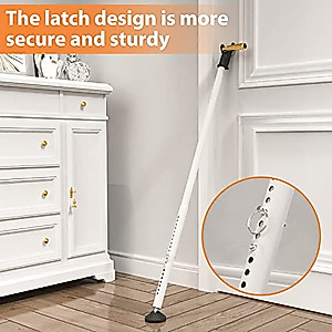 YeYeBest Door Security Bar & Sliding Patio Door Security Bar, Sliding Door Lock for Patio Door, Sliding Door, Window, Apartment, Home, Hotel Room, Removable Security Jammer Bar, White