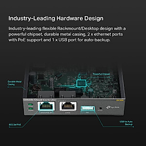 TP-Link Omada Hardware Controller | SDN Integrated | PoE Powered | Manage Up to 100 Devices | Easy & Intelligent Network Monitor & Maintenance | Cloud Access & Omada App (OC200)
