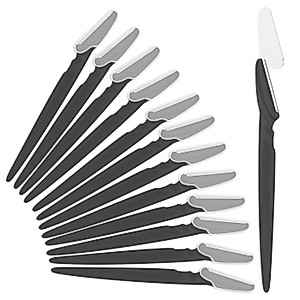 Eyebrow Razor for Women, 12 Pcs Dermaplaning Tool for Face Professional, Face Razor for Women Facial Hair Remover Black