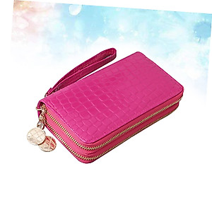 VALICLUD Small Wallet for Women Wallets for Women Mens Wallet Women Wallet Travel Essentials Women Purse Leather Wallets Crossbody Wallet Purse Long Purse Women's Clutch Strap Double Zipper