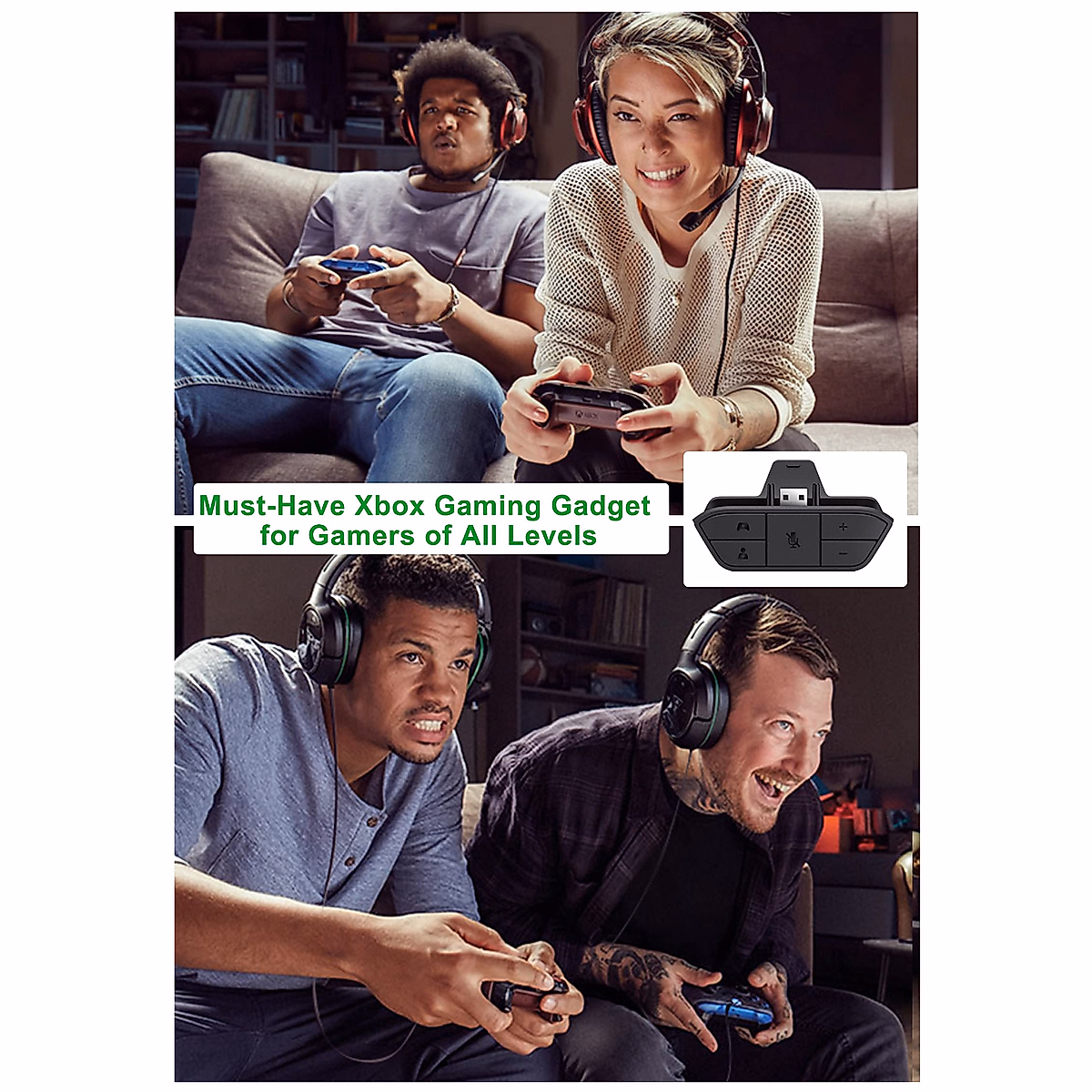 LEVELHIKE Stereo Headset Adapter for Xbox One & Xbox Series X|S Controller - Adjust Audio Balance (Game Sound & Voice Chat), Volume, Mic Directly
