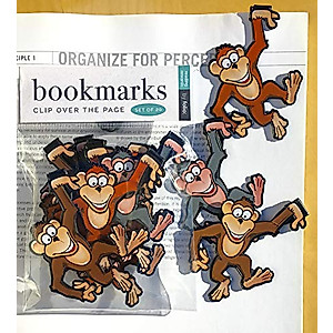 Monkey Bookmarks - (Set of 20 Book Markers) Bulk Animal Bookmarks for Students, Kids, Teens, Girls & Boys. Ideal for Reading incentives, Birthday Favors, Reading Awards and Classroom Prizes!