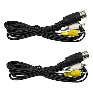 NGHTMRE 2pcs Premium Quality Replacement RCA AV Cable for Sega Genesis & Sega Master System