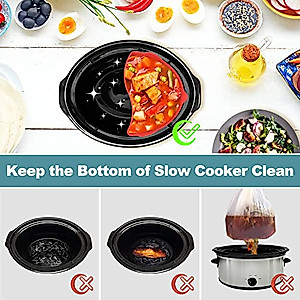 Dompion Silicone Slow Cooker Liners, Reusable 2 Divider Insert Fits for Crock-pot Oval 6 QT Slow Cooker, Dishwasher Safe, Easy Cleanup, Food-Grade BPA Free Cooking Liners for Most 6 QT Slow Cooker