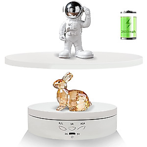 ZLMONDEE 2 In 1 Spinning Rotating Display Stand with Large 8.66 Inch Replacement Cover for Rotating Platform Photography Turntable (White)