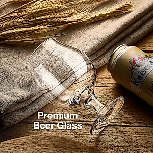 Meolibour Beer Glasses Set of 4, 16 OZ Classic Craft Goblet Glasses, Premium Beer Glasses Tumbler Set, Pub Beer Glasses, Unique Design Beer Glasses, Dishwasher Safe