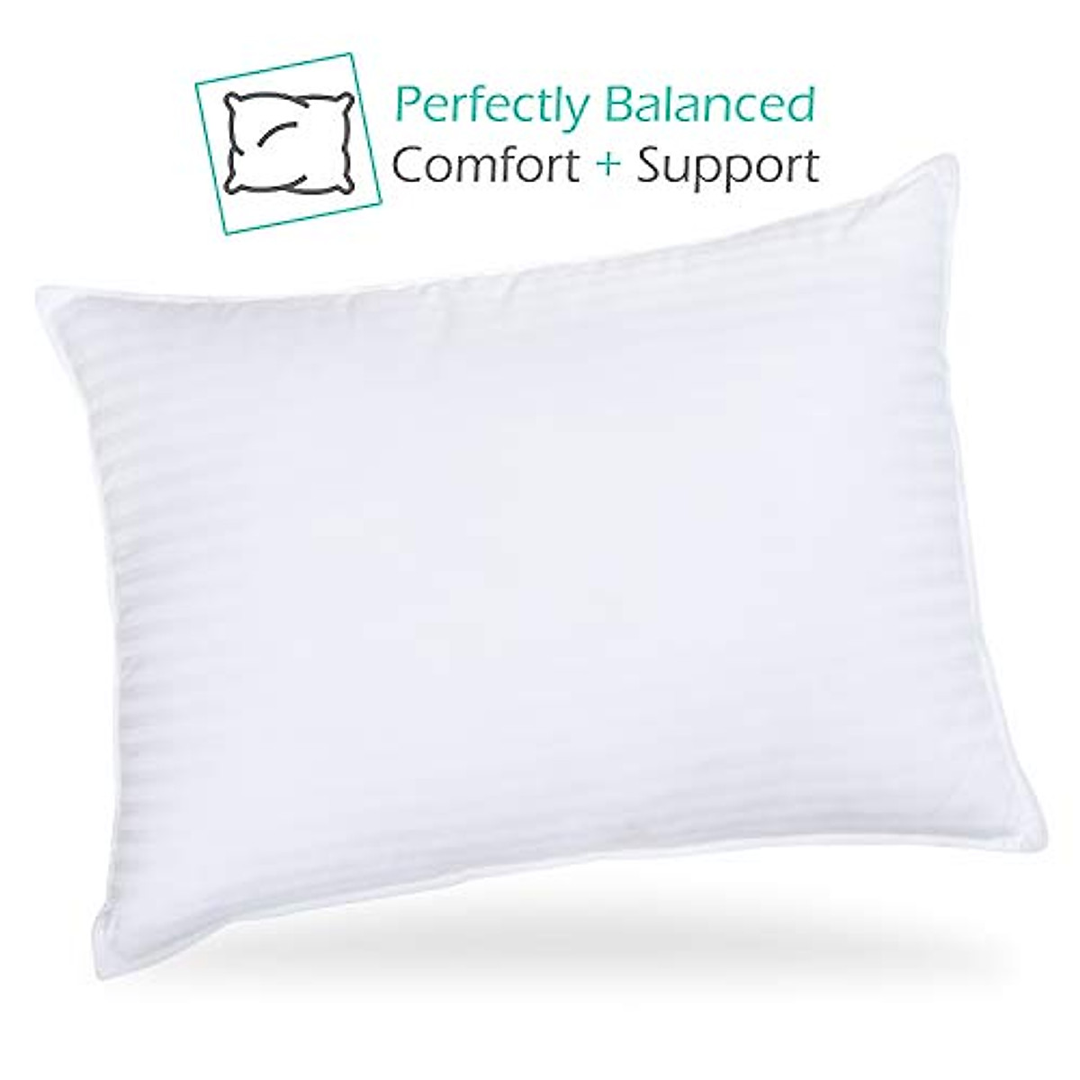 Nestl Bed Pillows for Sleeping - Down Alternative Sleep Pillows Standard Size Set of 2-100% Cotton Pillow with Polyester Fiber Filling - Soft and Fluffy Pillow 20 x 26 Inches