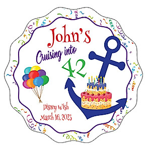 Happy Birthday Magnet Decoration Customized for your Stateroom Door on your Disney Cruise, Carnival, Royal Caribbean, etc. - Personalized