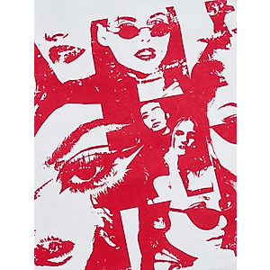 SOLY HUX Women's Y2k Tops Graphic Sleeveless Round Neck Summer Crop Tank Top Red Figure S