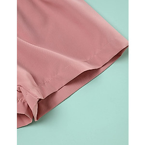 oklady Toddler Girl Clothes Ruffle Floral Embroidery Shirt and Shorts Set (Pink-A, 3-4 T)