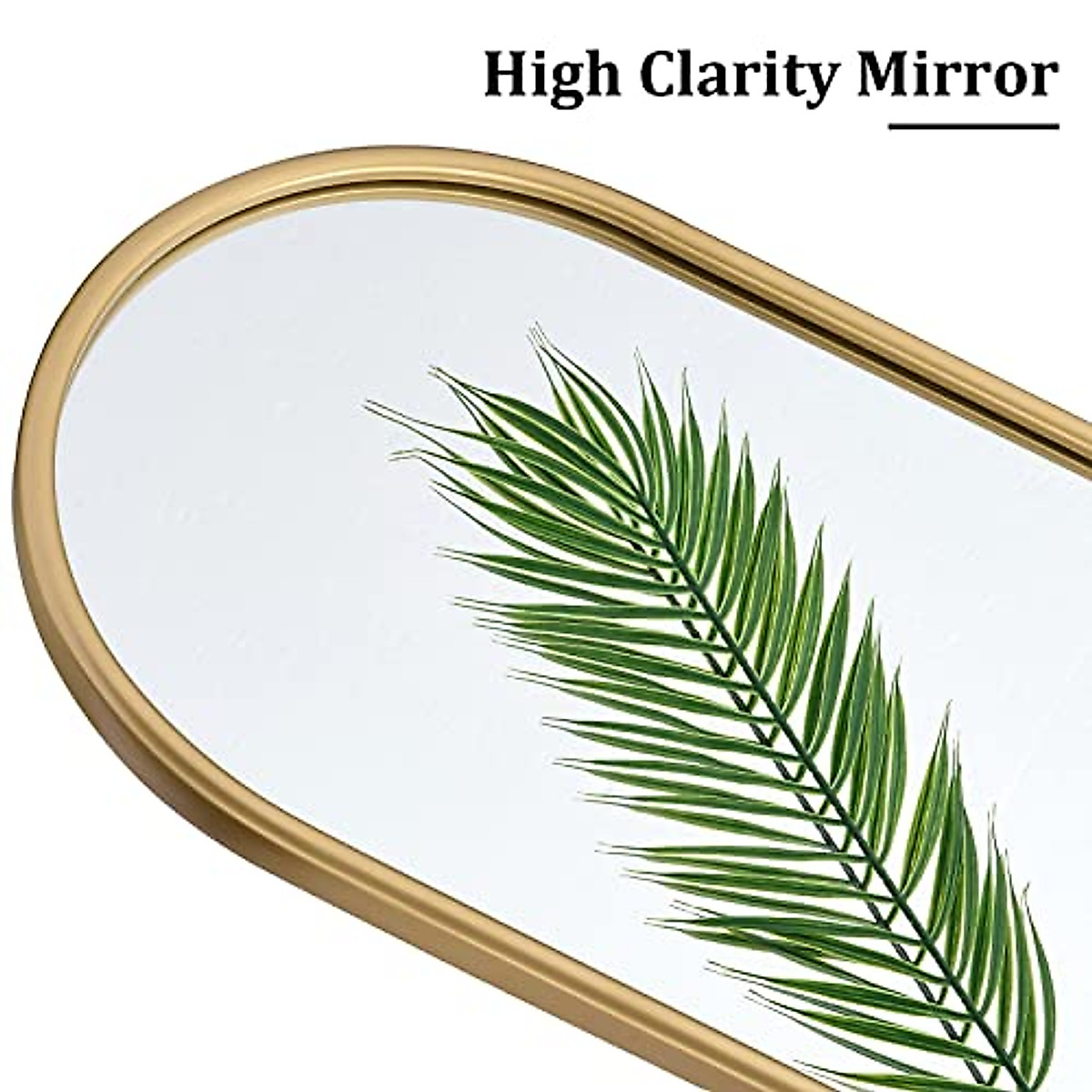 VVK Gold Full Length Oval Mirror for Wall, 47" Antique Mirror, Mirror Circle with Gold Metal Frame, Wall Mounted Mirror Perfect for Your Kitchen, Locker Room, Bedroom, Living Room and Hallway-1