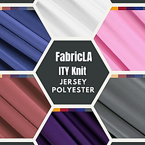 FabricLA ITY Fabric Polyester Spandex, 2 Way Stretch, 58" - 60" Wide (1 Yard) - White