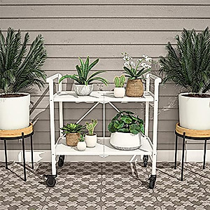 Cosco Indoor/Outdoor Serving Cart, Folding, White