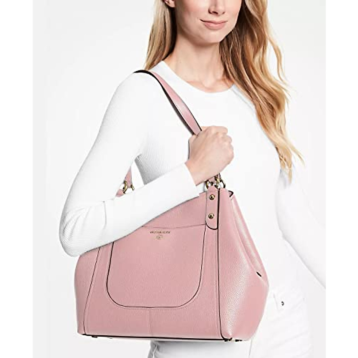 Michael Kors Molly Large Shoulder Tote Smokey Rose One Size