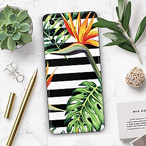 DesignSkinz Vivid Tropical Stripe Floral v1 Protective Vinyl Decal Wrap Skin Cover Compatible with The Samsung Galaxy S20 (Screen Trim & Back Glass Skin)