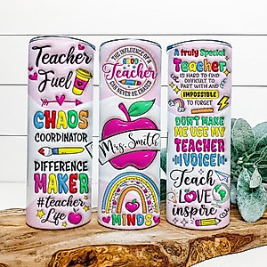Teacher Gifts Chaos Coordinator 3D Inflated Effect Printed Tumbler Teacher Thank You Appreciation Gifts Best Teachers Gift Custom Coffee Cup for Men Women Teachers Day Mothers Day Back To School