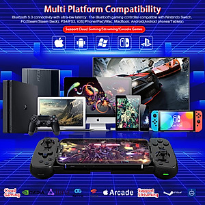 Joso Mobile Gaming Controller for iPhone/Android/PC/Nintendo Switch/PS4, Cloud Games, with Hall Effect Joystick, 6 Axis Gyro, TURBO, Gamepa for Android with Phone Case Support