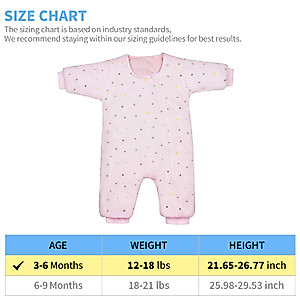 BBTKCARE Sleep Sack - Cotton Wearable Blanket，Warm Baby Pajamas for Toddler 3-6 Month-Pink