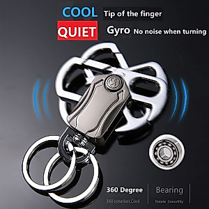 1Pc Multifunctional Heavy Duty Car Keychain Organizer, Key Holder with 2 Key Rings, Bottle Opener for Men and Women,Sliver-Grey color