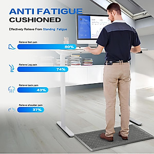 Villsure Kitchen Mat and Rugs, Cushioned Anti Fatigue Kitchen Mats, 1/2 Inch Thick Waterproof Non-Slip Kitchen Runner Rug, Heavy Duty Ergonomic Comfort Standing Desk Mat for Kitchen, Office, Laundry