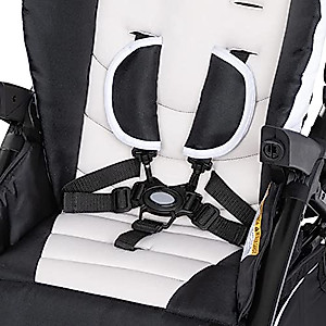 Baby Trend Sit N' Stand 5-in-1 Collapsible Shopper Stroller with Canopy, Visor, Extendable Storage Basket, Phone Tray, and 2 Cup Holders, Modern Khaki