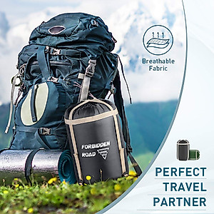 Forbidden Road Portable Single Sleep Bag for Camping Hiking Backpacking - Compression Bag Included (Black, 0 ℃ / 30 ℉)