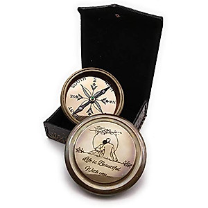 Life is beautiful with you Engraved compass, E E cumings poem engraved working compass, Anniversary, birthday, love, Sorry, Valentines day, Keepsakes, old memories, Love momentos, Unusual gift