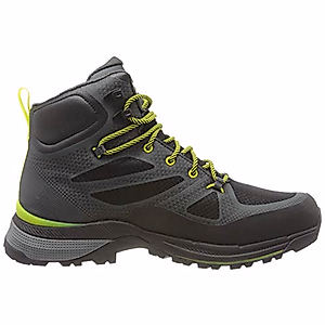 Jack Wolfskin Men's Force Striker Texapore Mid Hiking Shoe Boot, Dark Grey/Lime, 10