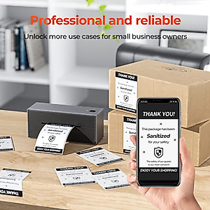 MUNBYN Shipping Label Printer, 4x6 Label Printer for Shipping Packages, USB Thermal Printer for Shipping Labels Home Small Business, with Software for Instant Conversion from 8x11 to 4x6 Labels