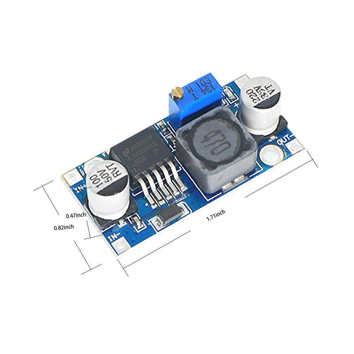 LM2596 DC to DC Buck Converter Adjustable Input 3.0-40V Output 1.5-35V Power Supply Voltage Step Down Module, Pack of 10