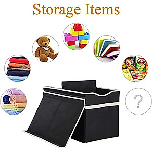 VICTOR'S Toy Box Large Toy Storage Black + Large Toy Storage Box Beige