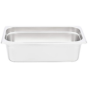 Soro Essentials- Third Size 4" Deep Stainless Steel Anti-Jamming Steam Table Pan 24 Gauge- Chafer Food Pan Stackable Anti-Jam Steam Pan for Hotel Restaurant Supplies Party Buffet Event Catering