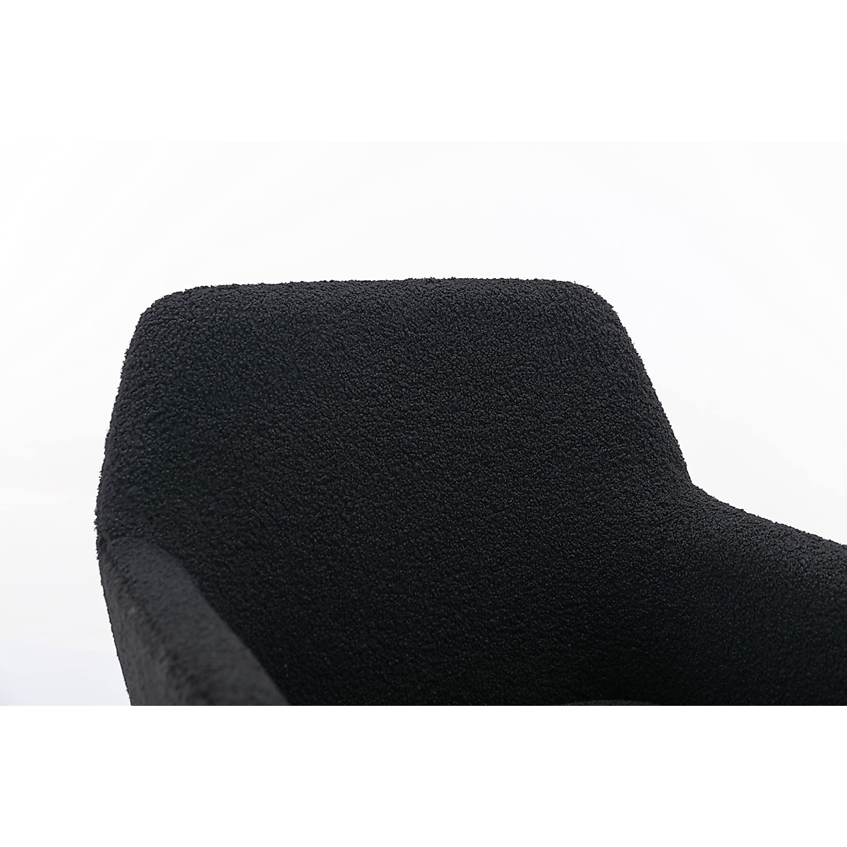 Mcltopz Faux Fur Home Office Chair, Modern Furry Office Chair, 360° Swivel Height Adjustable Desk Chair w/Gold Metal Leg, Comfy Vanity Makeup Chair Computer Task Chair for Home Office (Black)