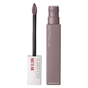 Maybelline Super Stay Matte Ink Liquid Lipstick Makeup, Long Lasting High Impact Color, Up to 16H Wear, Huntress, Muted Grey, 1 Count