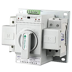 AC 220V/110V 2P 63A Dual Power Automatic Transfer Switch Dual Power Generator Changeover Switch 50HZ/60HZ Automatic and Manual