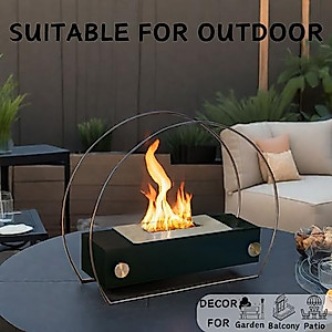 NEWIMAGE Tabletop Fire Pit, Fire Bowl 13.5" L Portable Tabletop Fireplace Clean Burning Bio Ethanol Ventless Fireplace for Indoor Outdoor Patio Parties Events