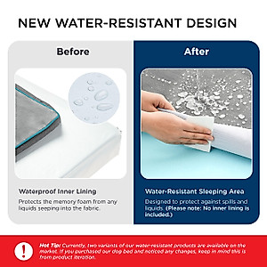 Bedsure Memory Foam Dog Bed for Extra Large Dogs - Orthopedic Waterproof Pet Mat for Crate with Removable Washable Cover and Nonskid Bottom - Water-Resistant Plush Flannel Fleece Top Pet Bed, Grey