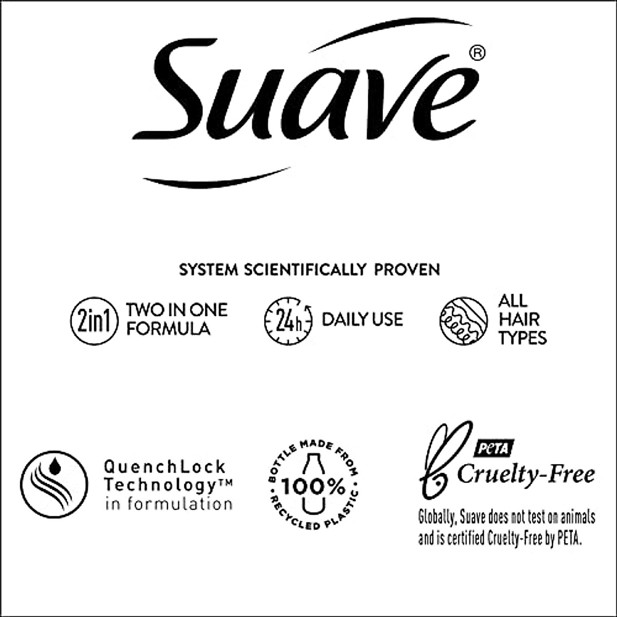 Suave 2 in 1 Shampoo and Conditioner, Cleanse and Condition Micellar Infusion Shampoo and Conditioner 2 in 1 For All Hair Types 28 oz