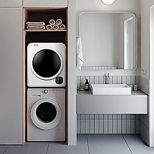 Julimoon 1700W Portable Laundry Dryer, 13.2 lbs Capacity Tumble Dryer with Stainless Steel Tub, Control Panel, Compact Clothes Dryer for Apartments, Home, Dorm, White