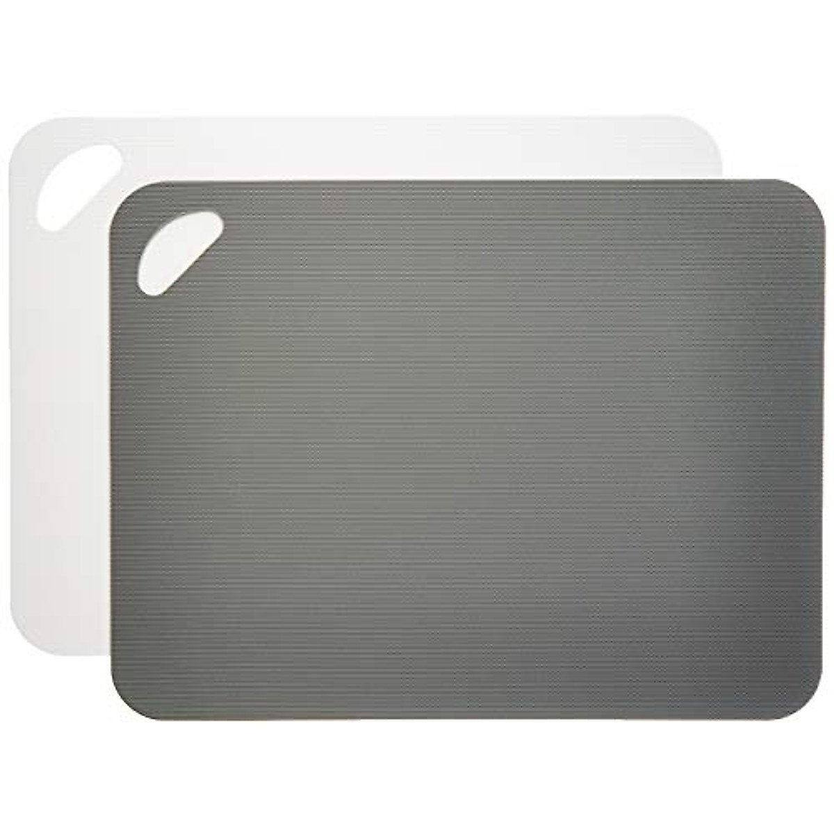 Lurch Germany Flexible Plastic Cutting Boards For Cooking | Flint Grey & White Thin Cutting Mat | Modern Dishwasher Safe And Bpa Free Cutting Board- Set Of 2