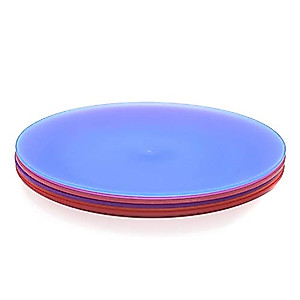 18-Piece Plastic Dinnerware Set, Unbreakable and Reusable Plastic Plates Plastic Bowls Plastic Tumblers, Multicolor