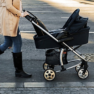 Stroller Organizer Under Baby Stroller Storage Basket Pram Waterproof Netting Underseat Basket Mesh for Stroller Storage Organizer Bag Accessories, 11.8x11.8x3.9inch