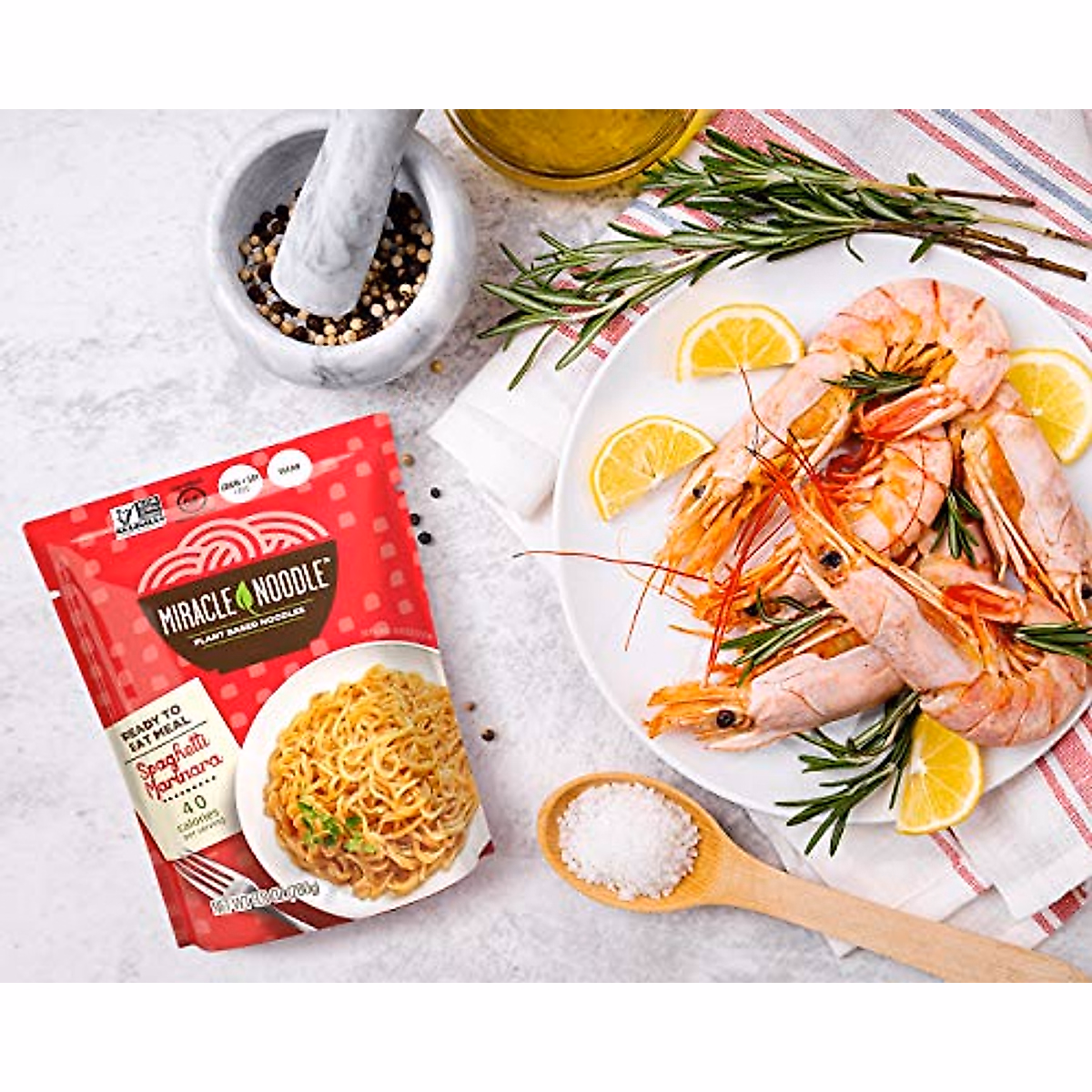 Miracle Noodle Ready-to-Eat Meal Spaghetti Marinara, 0.56 lb