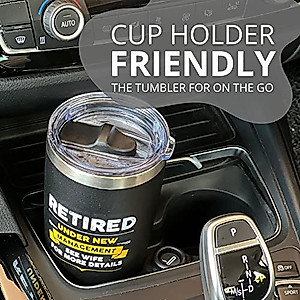 sourbear Retirement Gifts for Men – Retired Under New Management See Wife For Details - Retirement Party Decorations - Funny Retirement Gifts Ideas