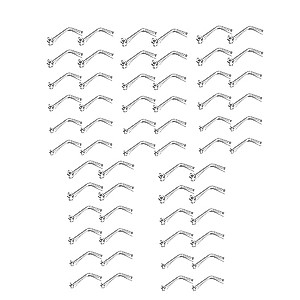 Jstyle 60Pcs L Nose Piercing Studs Jewelry for Women Stainless Steel Body Ear Piercing 22G 1.5mm 2mm 2.5mm
