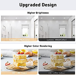 Rollin Light Canless LED Recessed Lighting 6 Inch 6 Pack 6CCT Ultra-Thin Recessed Downlight Lights with Night Light Mode, 12W 1100LM Dimmable Retrofit Wafer Recessed Ceiling Light, 2200K to 5000K