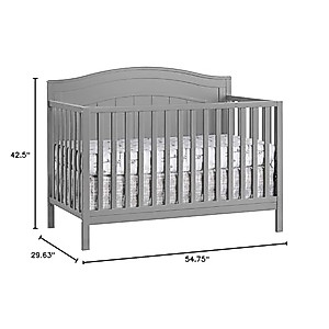 Oxford Baby North Bay 4-in-1 Convertible Baby Crib, Dove Gray, GreenGuard Gold Certified