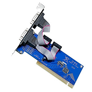 DTECH 2 Port PCI Serial Card PCI to COM Port DB9 RS232 Expansion Adapter for Desktop Computer PC Windows 10 8 7 XP Vista with 16C550 UART