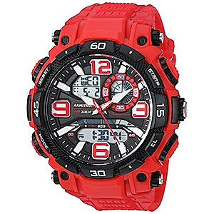 Armitron Sport Men's 20/5270RED Analog-Digital Chronograph Red Resin Strap Watch